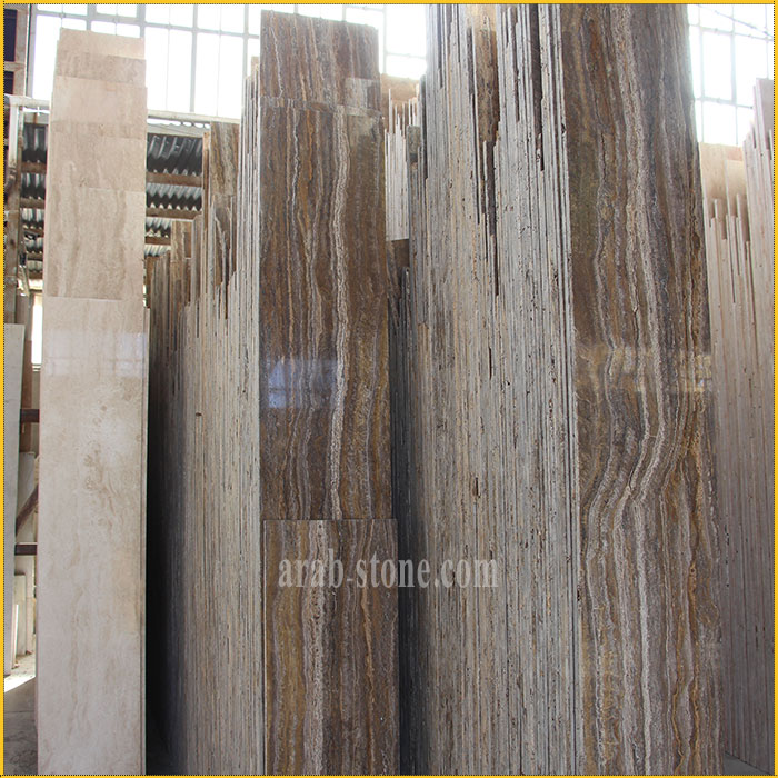 بلاط حجر الترافرتين باللون البني الفضي - متجر الحجر العربي